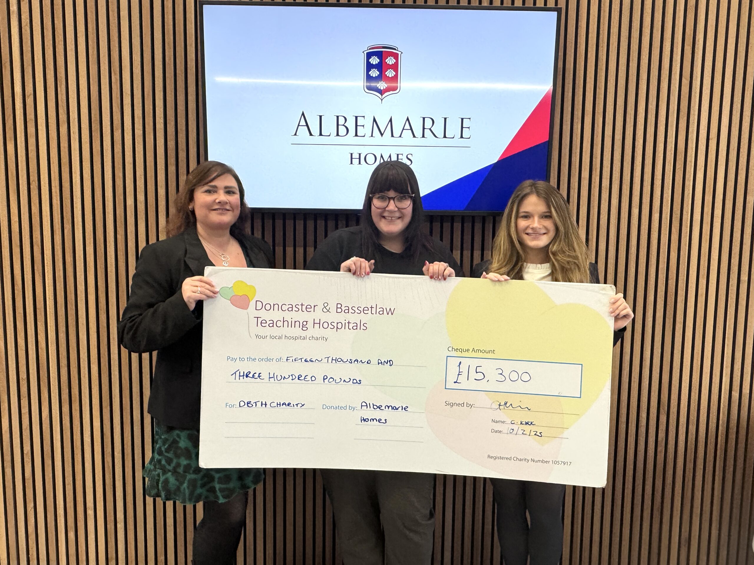 Albemarle Homes Donates to NHS Charity - Albemarle Homes
